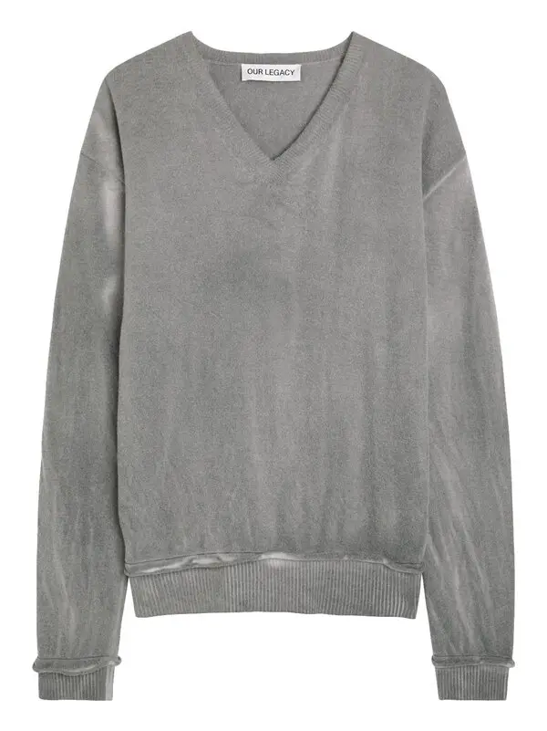 Our Legacy V-neck Merino Wool Jumper - Grey