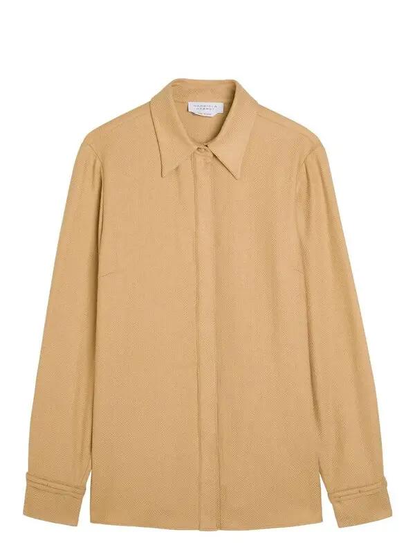 Gabriela Hearst Cruz Cashmere And Silk-blend Shirt - Camel