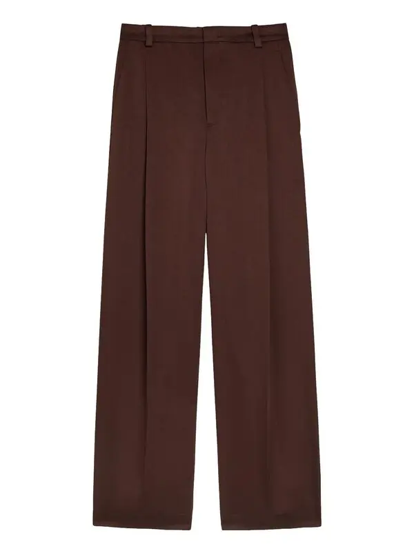 Vince Woven Wide-leg Trousers - Burgundy