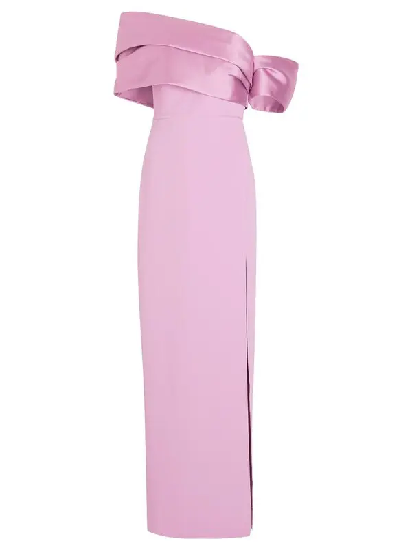 Solace London Alexis Off-the-shoulder Crepe Maxi Gown - Lilac