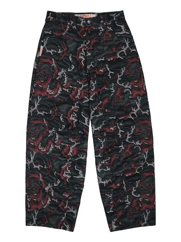 PDF CHANNEL Leggenda Patterned Barrel-leg Cotton Trousers - Multicoloured 1
