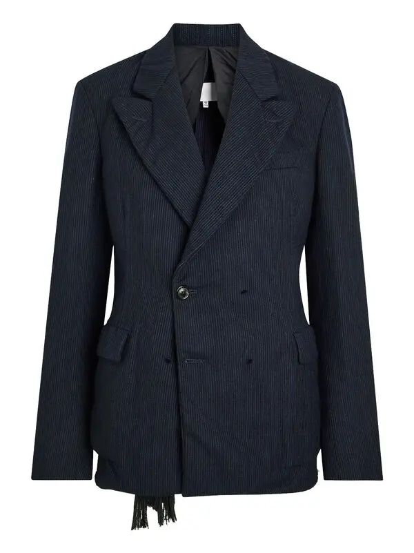 MAISON MARGIELA Pinstriped Wool-blend Blazer - Navy