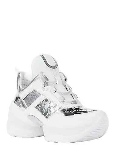 Michael Kors Olympia Mixed-media Trainers - Silver