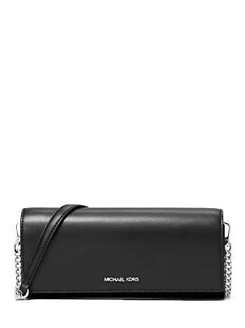 Michael Kors Jet Set Medium Leather Clutch - Black