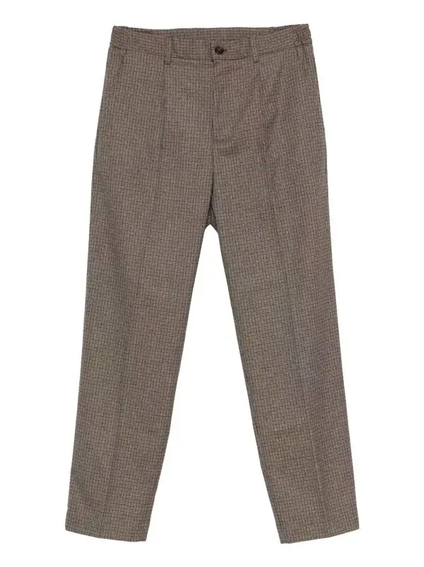 HOSIO Check-pattern Trousers - Brown