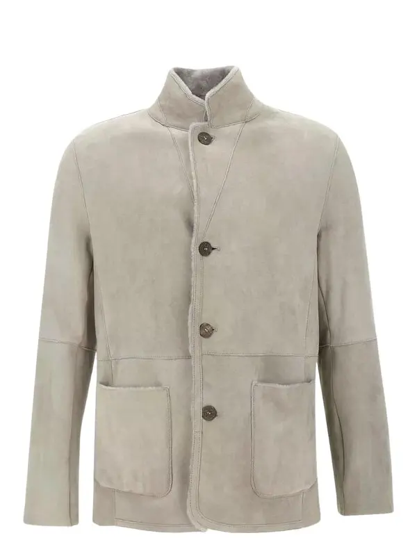 GSM-75 Button-fastening Suede Jacket - Neutrals