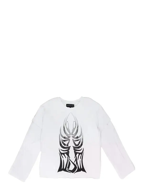 WHO DECIDES WAR BY EV BRAVADO Winged Gradient T-shirt - White