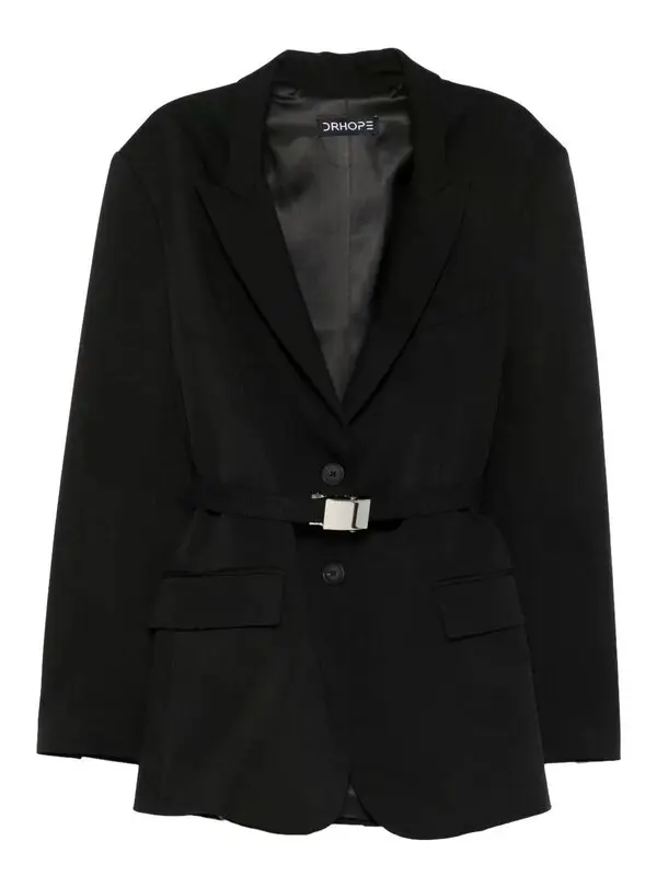 DRHOPE Belted Blazer - Black