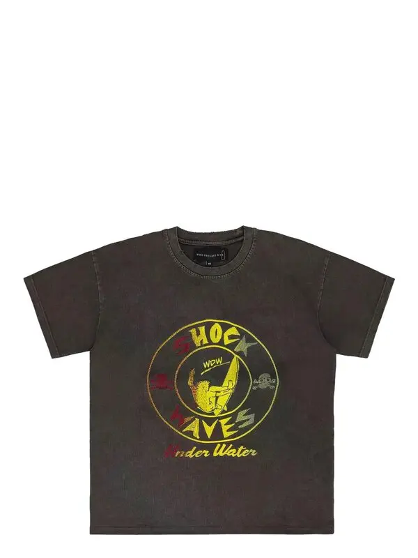 WHO DECIDES WAR BY EV BRAVADO Shock Waves Jersey T-shirt - Brown