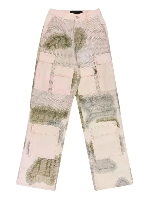 WHO DECIDES WAR BY EV BRAVADO Darning Cargo Pants - Pink
