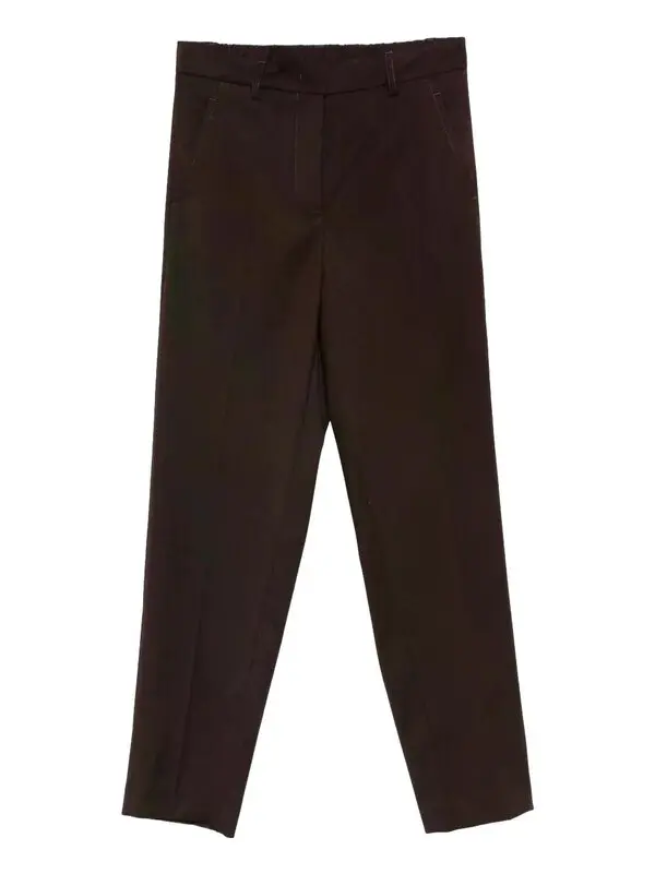 DRHOPE Pressed-crease Trousers - Brown