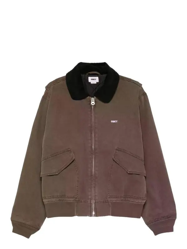 Obey Cwu Corduroy-collar Jacket - Brown