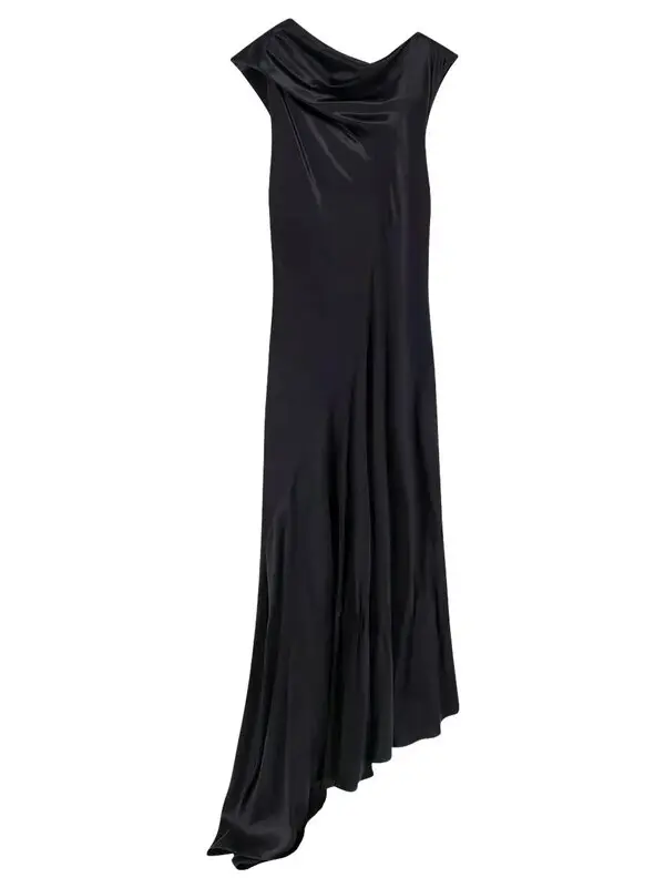 Alberta Ferretti Asymmetric-neck Maxi Dress - Black