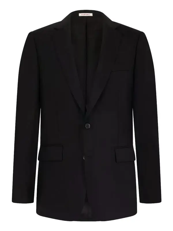FURSAC Single-breasted Notched-lapel Blazer - Black