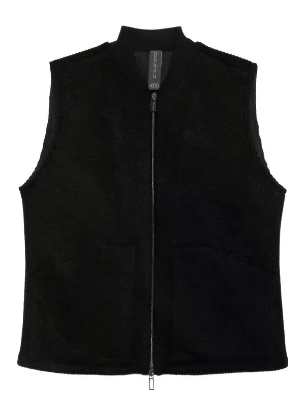 HOSIO Baseball-collar Gilet - Black