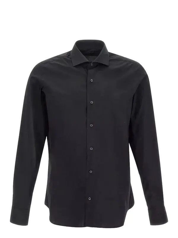 MARCHESANI Long-sleeve Button Shirt - Black