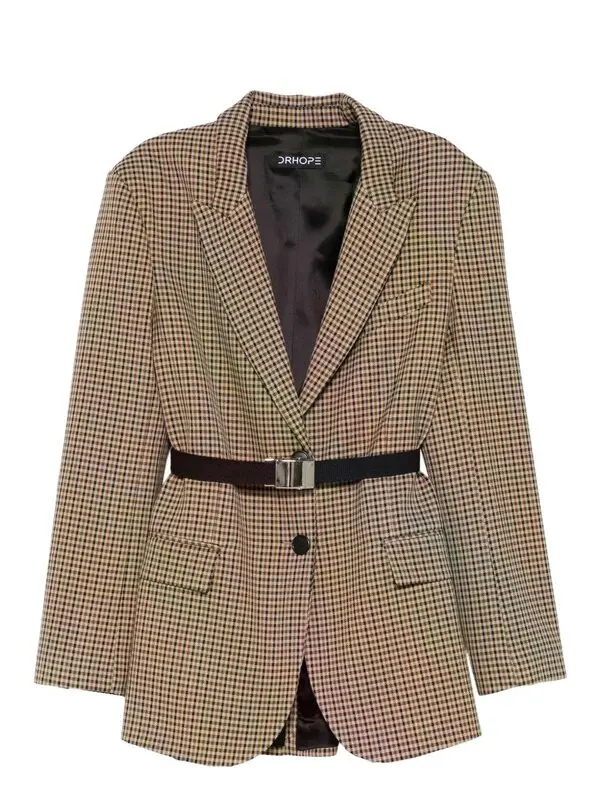 DRHOPE Belted Blazer - Brown