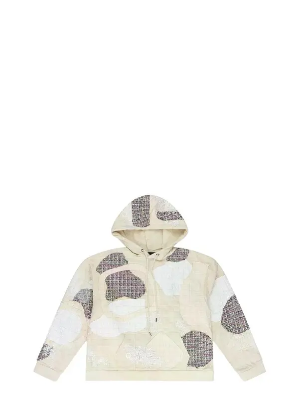 WHO DECIDES WAR BY EV BRAVADO Tweed Patchwork Hoodie - Neutrals