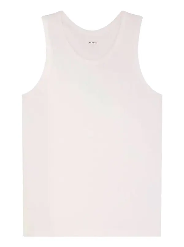 FURSAC Ribbed Cotton Vest - White