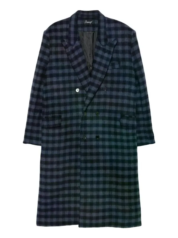 BENJAMIN BENMOYAL Double-breasted Checked Coat - Blue
