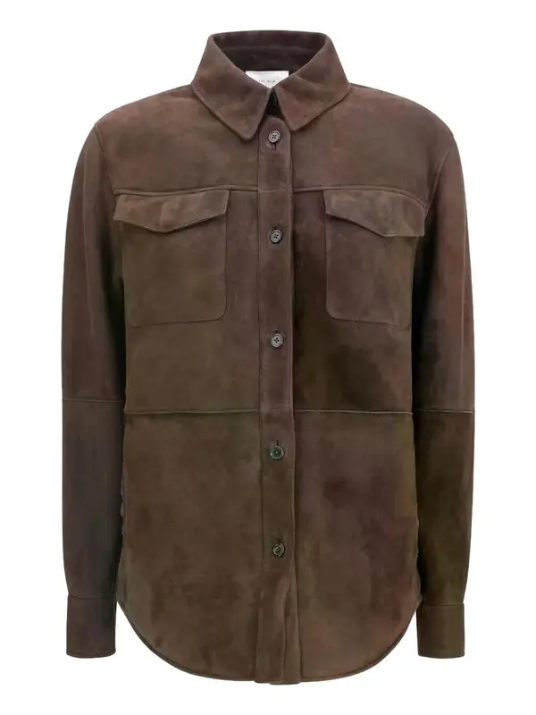 THE ROW Panelled Suede Shirt Jacket - Brown