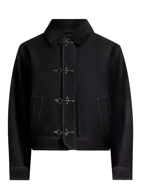 Manière De Voir Clasp-detail Stitch Jacket - Black
