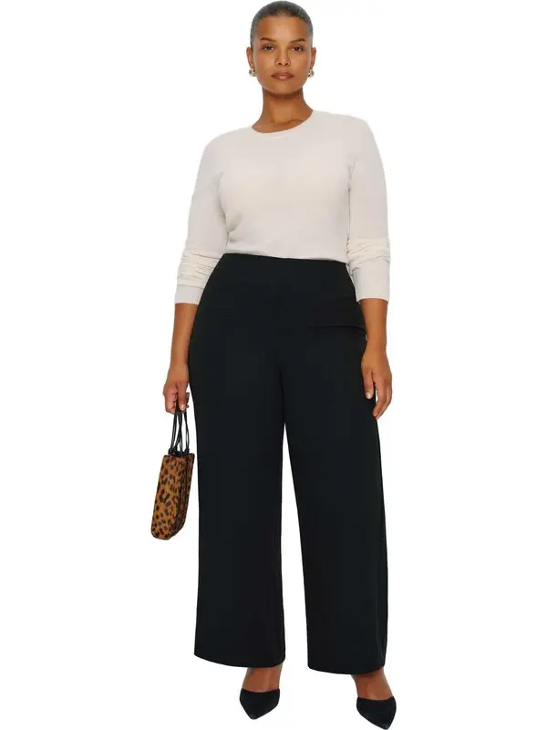 REFORMATION Joni Cropped Pant Es - Black