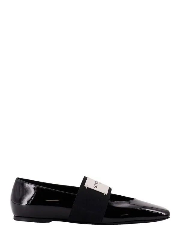 Givenchy Patent Leather Ballerinas With Logo - Black