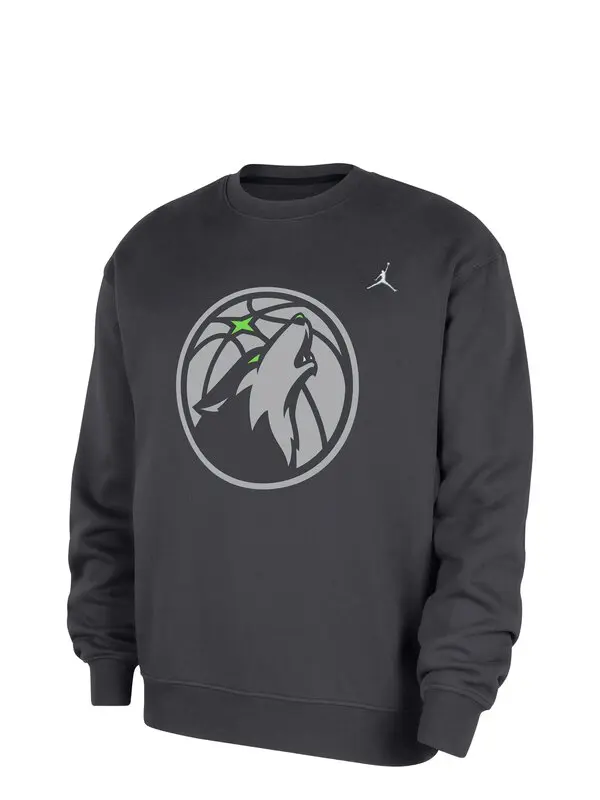 JORDAN Minnesota Timberwolves Nba Fleece Crew-neck Sweatshirt - Grey