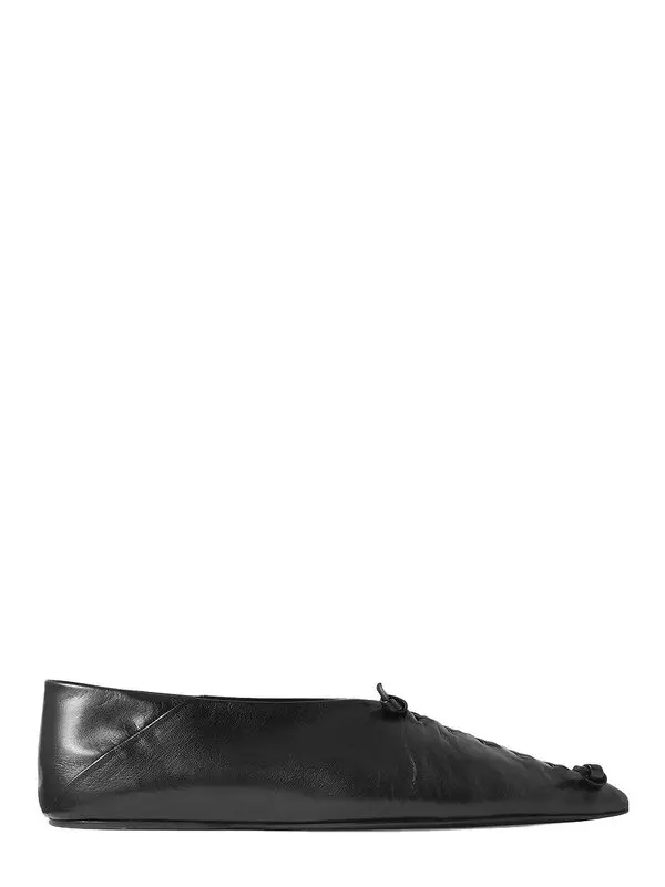 JIL SANDER Leather Point-toe Flats - Black