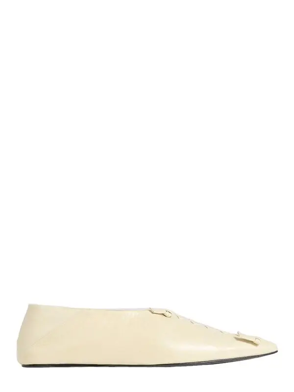 JIL SANDER Leather Pointed-toe Flats - Cream