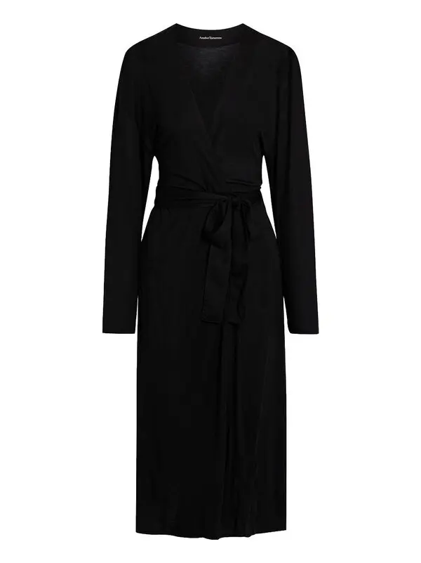 Another Tomorrow Lyocell Jersey Robe - Black