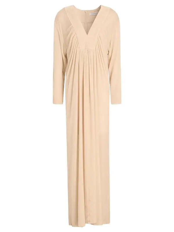 Zimmermann Ruched Velvet Maxi Dress - Cream