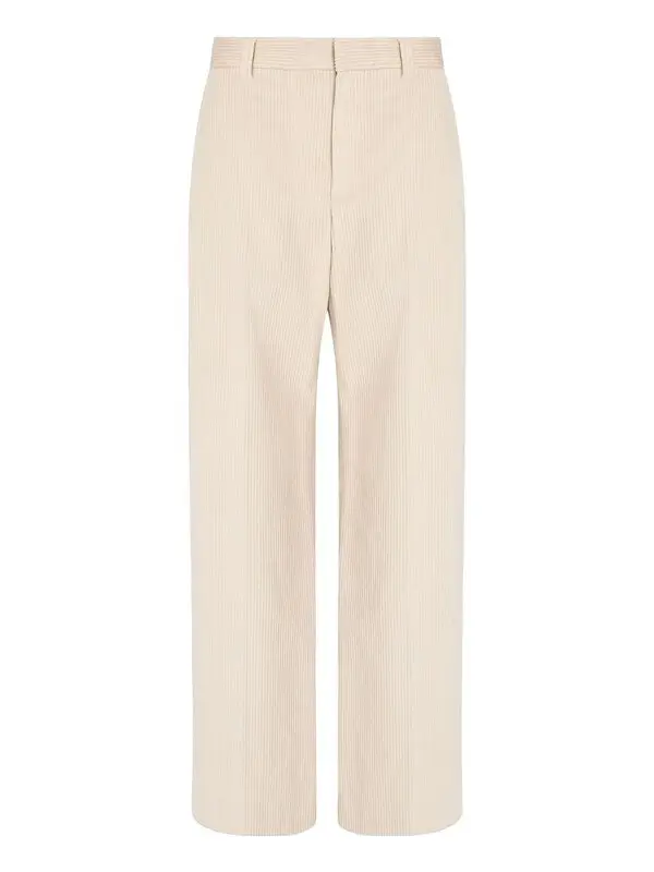 Brunello Cucinelli Belted Cotton-corduroy Wide-leg Pants - Beige