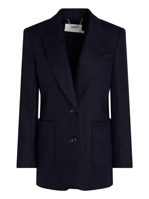 Zimmermann Linen Blazer - Navy