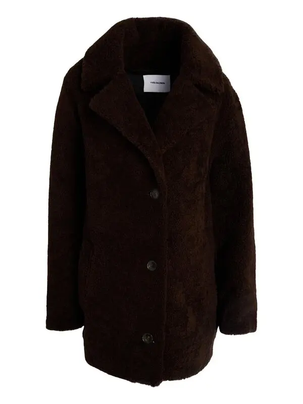 YVES SALOMON Shearling Coat - Chocolate
