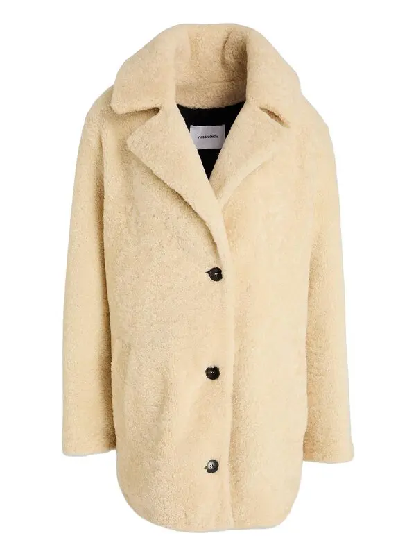 YVES SALOMON Shearling Coat - Cream