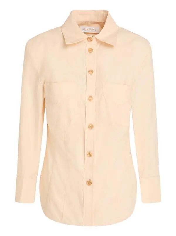 Zimmermann Cotton-poplin Shirt - Pastel Orange