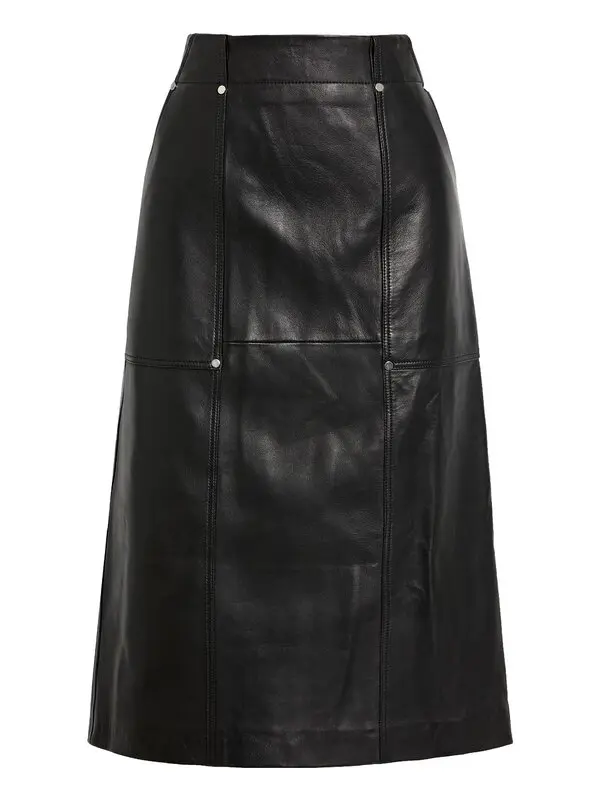 A.L.C. Gwen Studded Leather Midi Skirt - Black