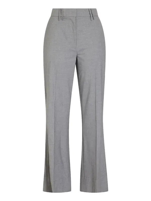 GANNI Twill Flared Pants - Gray