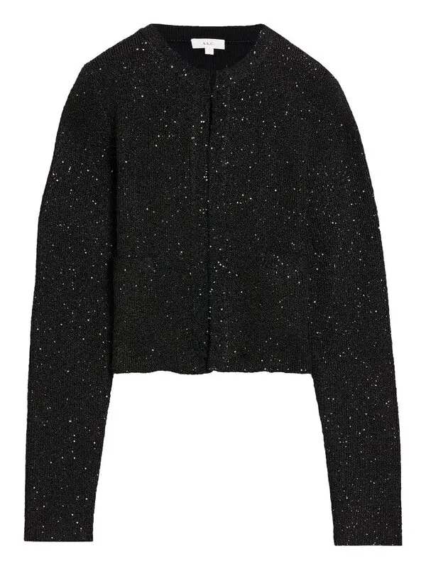 A.L.C. Meg Sequin-embellished Bouclé-knit Cardigan - Black