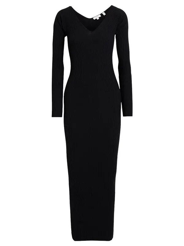 A.L.C. Keaton Ribbed Merino Wool-blend Midi Dress - Black