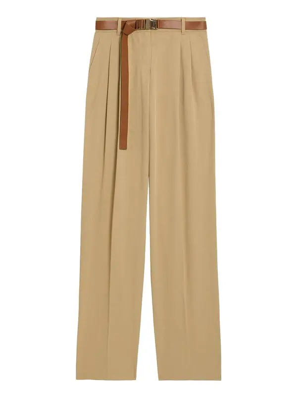 Max Mara Ezio Belted Wide-leg Pants - Sand
