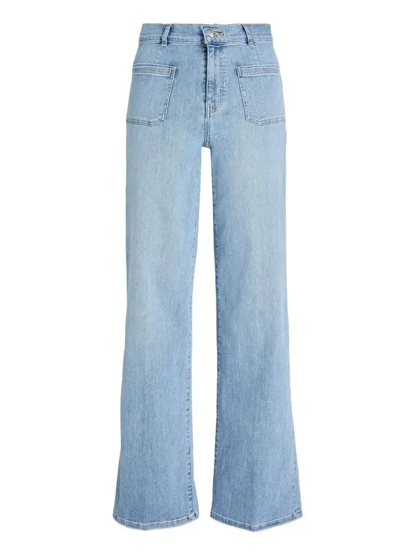 FRAME Le Slim Palazzo High-rise Wide-leg Jeans - Light Denim