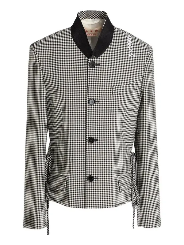 Marni Gingham Jacquard Jacket - Black