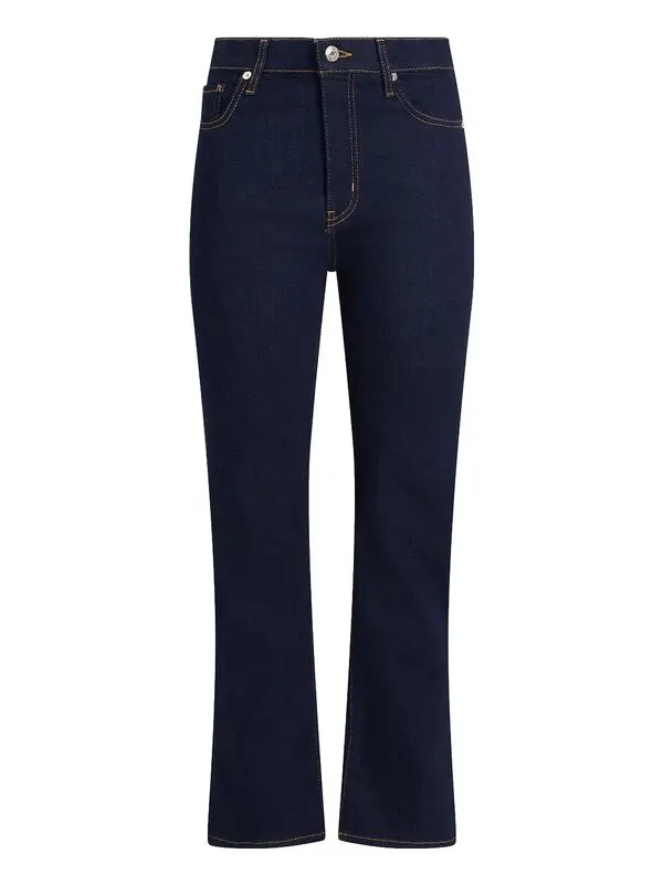 FRAME High-rise Straight-leg Jeans - Dark Denim