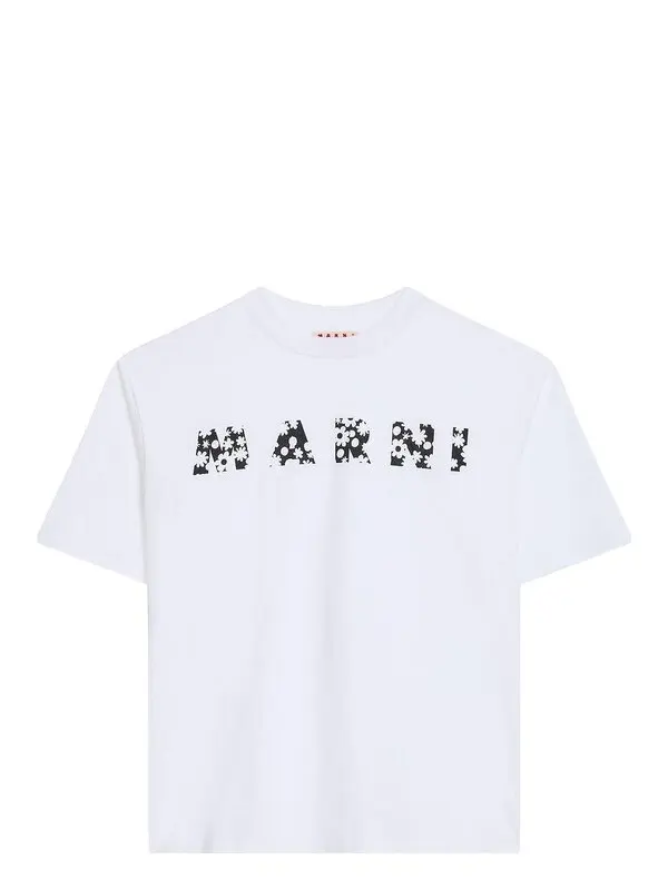 Marni Printed Cotton-jersey T-shirt - White