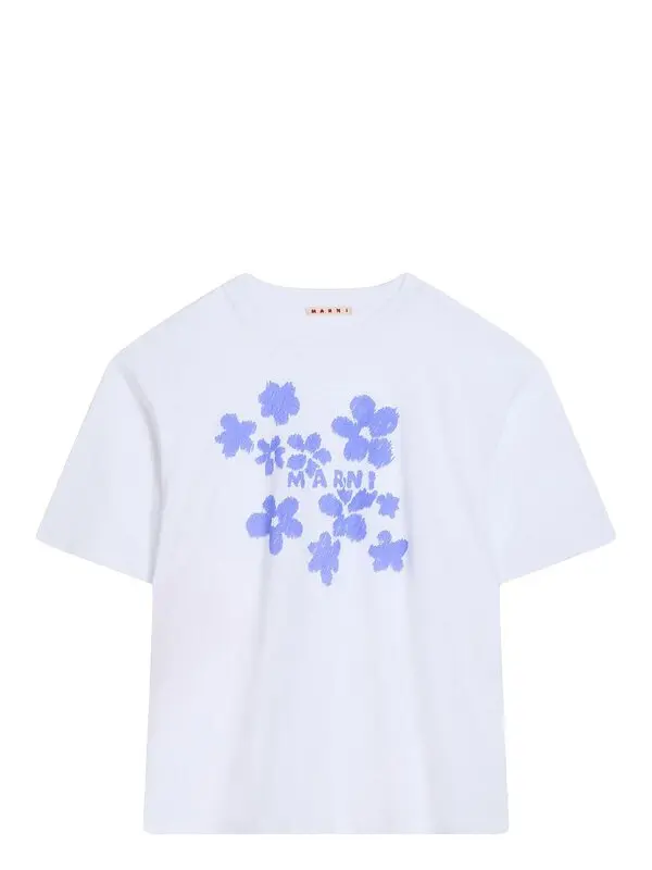 Marni Printed Cotton-jersey T-shirt - White