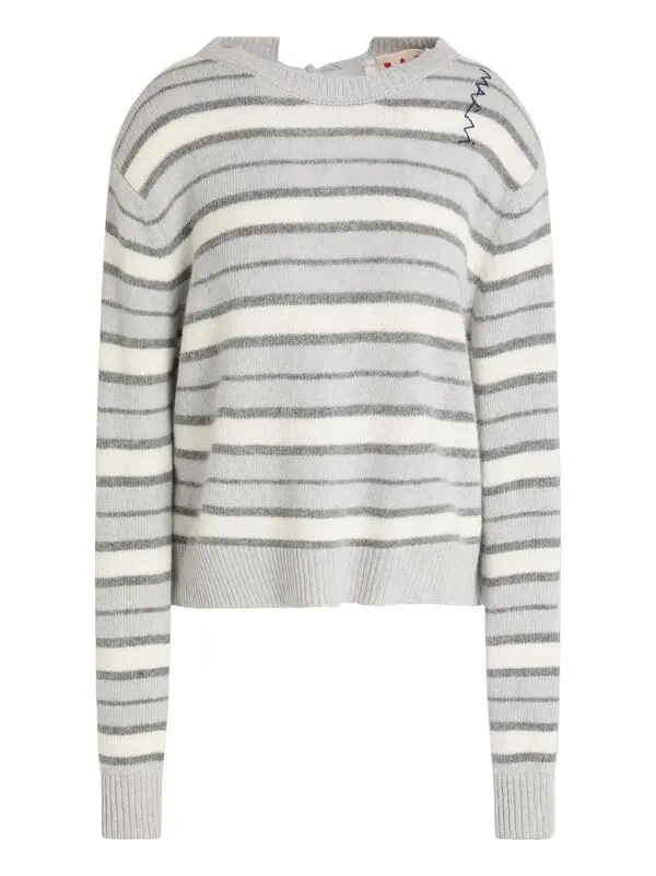 Marni Striped Wool And Cashmere-blend Sweater - Gray
