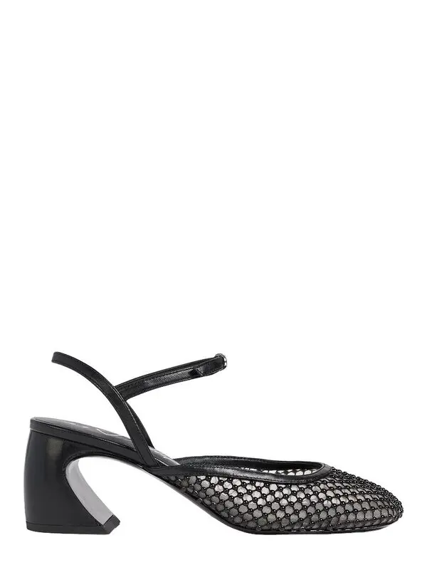 3.1 Phillip Lim Id Embellished Mesh Mary Jane Pumps - Black
